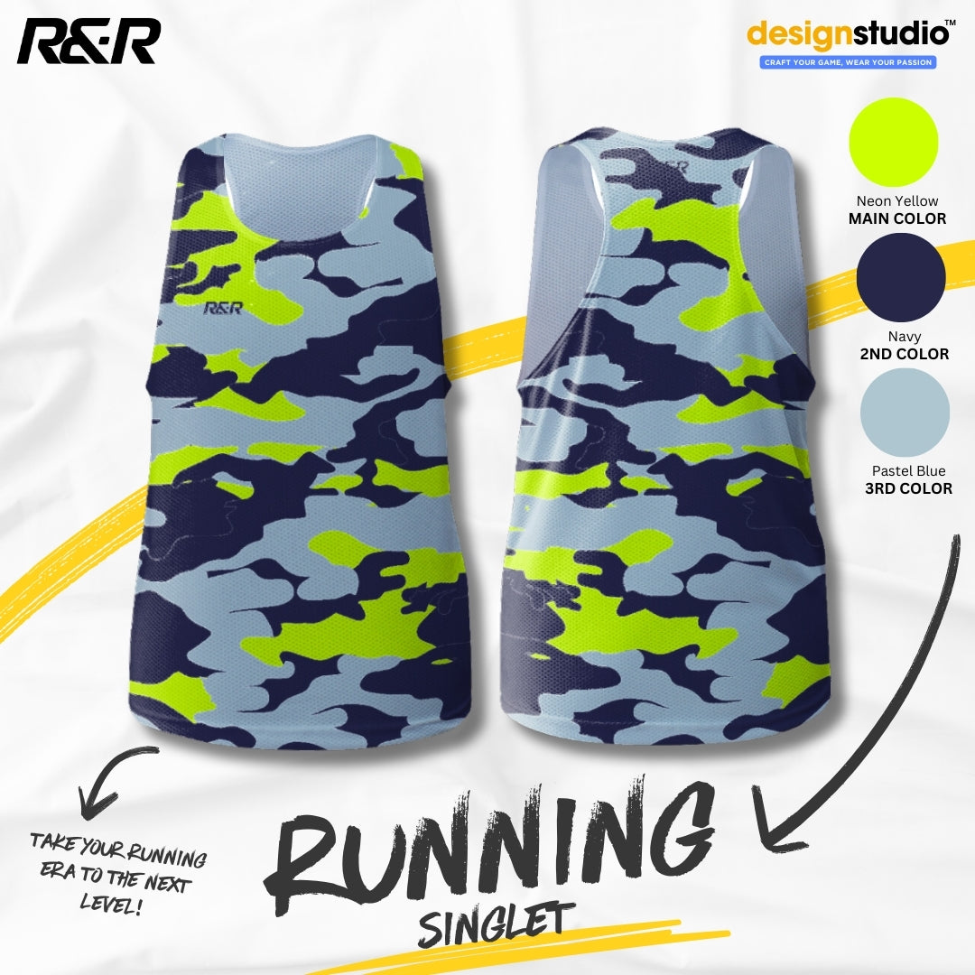 CamoFlash Neon Running Singlet | R&R Sports Apparel