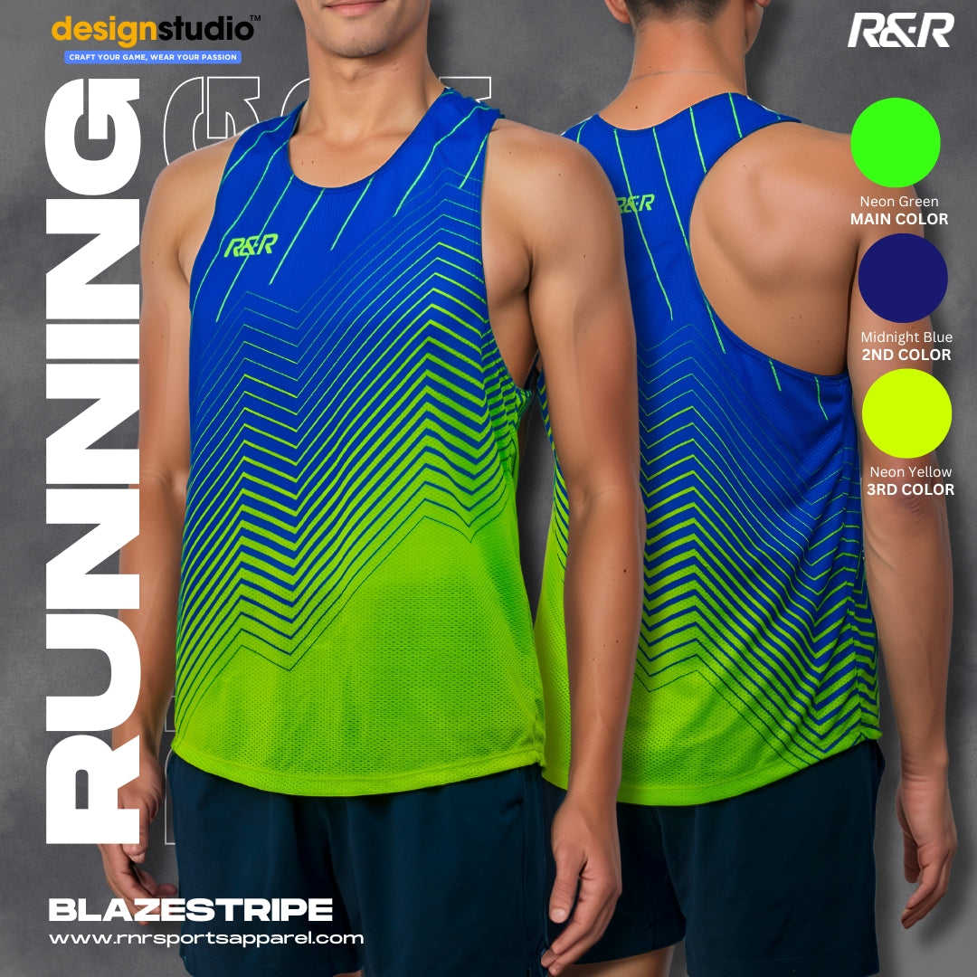 BlazeStripe Neon Running Singlet