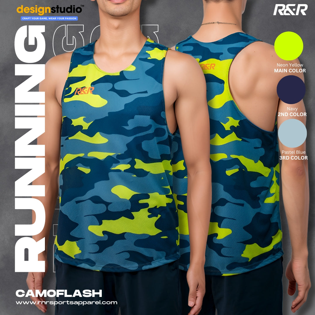 CamoFlash Neon Running Singlet